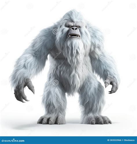 Detailed 3d Image Of A Frozen White Gorilla National Geographic Style