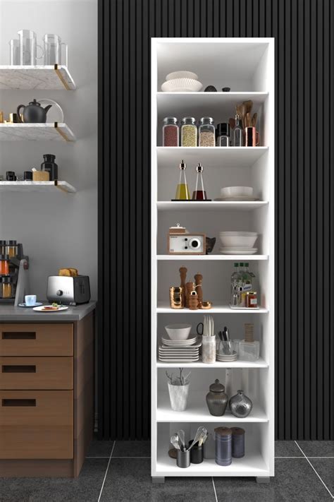 Kzy Mobilya Açık 8 Raflı 180 Cm Erzak Kiler Dolabı Kuru Bakliyat Dolabı Mutfak Organizeri Mutfak