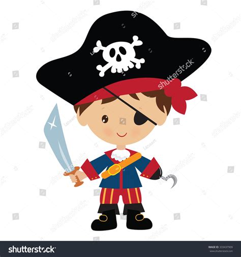 Cute Pirate Vector Illustration Stock Vector Royalty Free 333437909