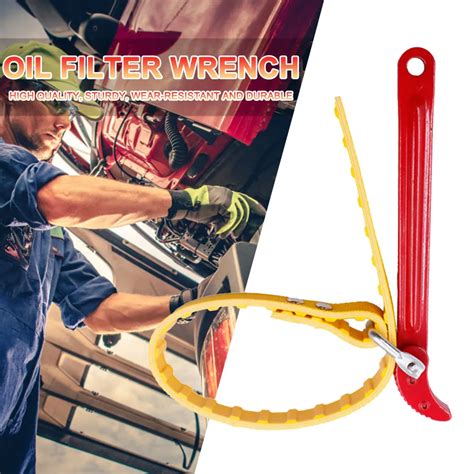 Belt Wrench Oil Filter Chain Puller Belt Wrench Socket Remover Metal