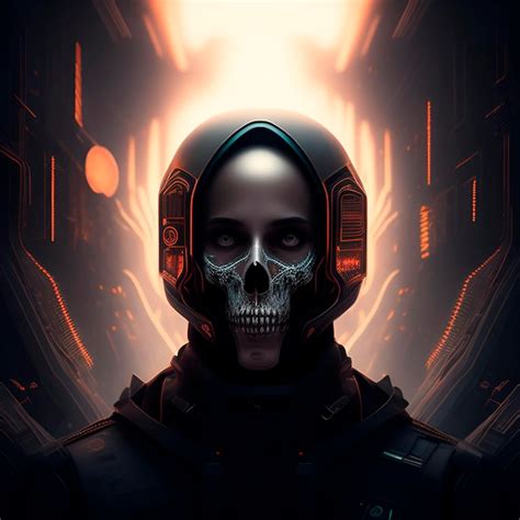 Premium Ai Image A Digital Art Of A Man With A Skull On His Face