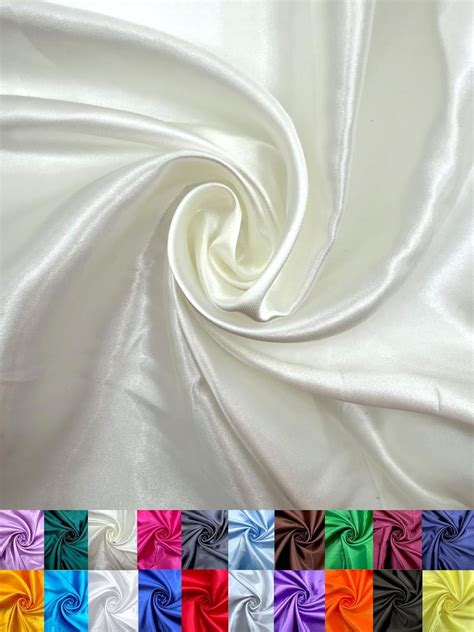 Eovea Satin Fabric By The Yard 60 Wide Smooth Shiny Satin Fabric