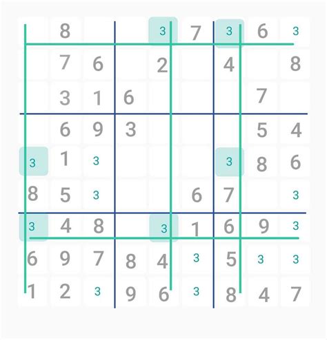 Sudoku Swordfish Technique Example