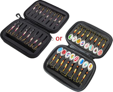 Lot De 16 Leurres De Pêche Spinners Cuillère Avec Sac De Pêche Pour