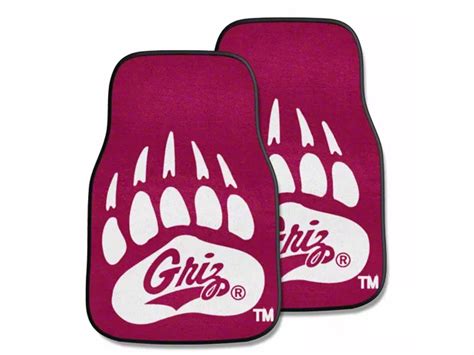 Mustang Carpet Front Floor Mats With University Of Montana Logo Maroon