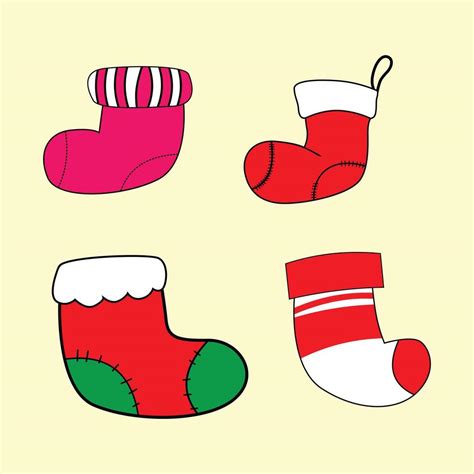 Collection Of Christmas Socks 51086735 Vector Art At Vecteezy
