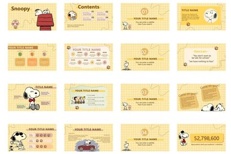 Snoopy Powerpoint Template Peanuts Presentation Slides Digital