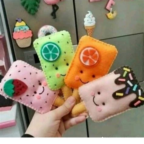 خرید و قیمت مگنت یخچال نمدی طرح بستنی در شکل مختلفدستساز ترب