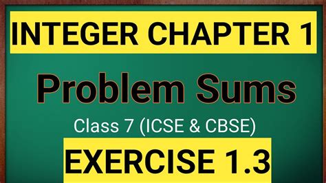 Integer Chapter 1 Ncert Class 7 And 8 Exercise 13 Integers 2025 Icse