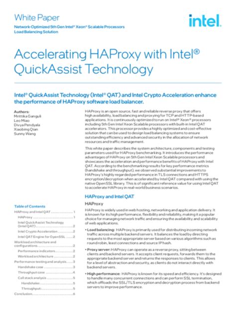 Accelerating Haproxy With Intel® Quickassist Technology