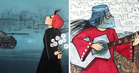 40 Heartbreaking Works By The First Female Afghan Street Artist Bored