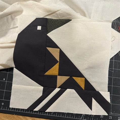 Set Modern Crow Patterns Raven Paper Piecing Quilt Patterns Bird