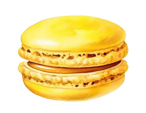 Premium Ai Image Watercolor Illustration Of Yellow Macaroon Isolated