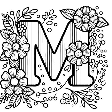 Huruf M Dengan Bunga