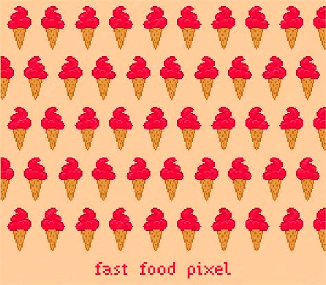 Premium Vector Ice Cream Pattern Fast Food Pixel Art