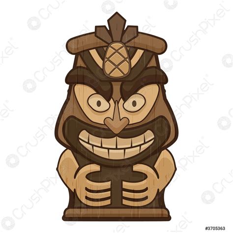 Totem Tiki Idol Icon Cartoon Style Stock Vector Crushpixel