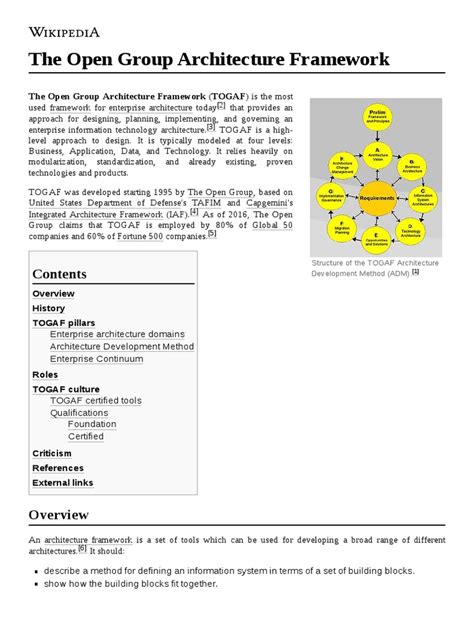 the open group architecture framework pdf information technology enterprise architecture