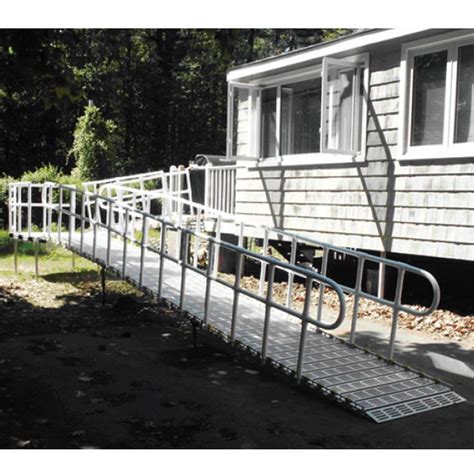 roll a ramp modular ramp system 48 x 20 loop end handrails on two