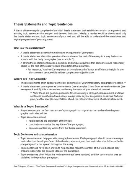 45 Perfect Thesis Statement Templates Examples ᐅ Templatelab