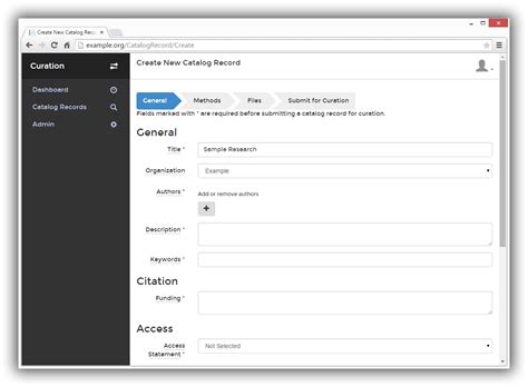 Create A New Catalog Record — Colectica 7 5 Documentation