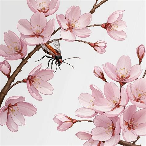 A Tree With A Bug On It And A Bug On It Premium Ai Generated Image