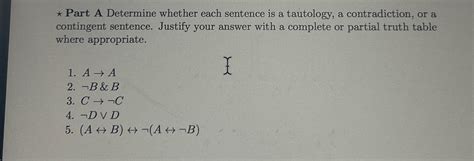 Solved ﻿part A Determine Whether Each Sentence Is A
