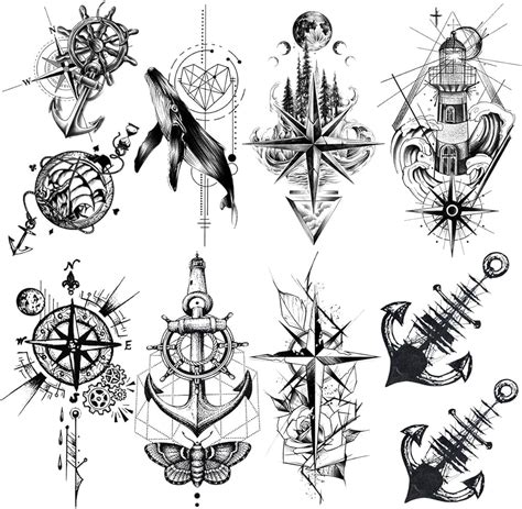 Nautical Compass Hand Tattoo