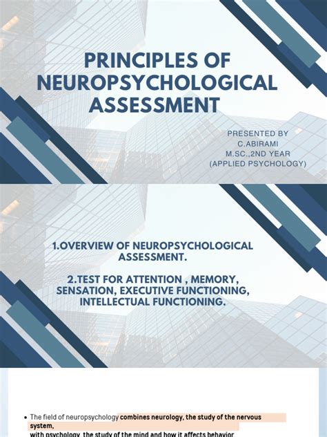 Neuropsychological Assessment Overview Pdf Neuropsychology