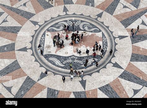Compass Rose Mosaic At The Foot Of The Padrão Dos Descobrimentos Or