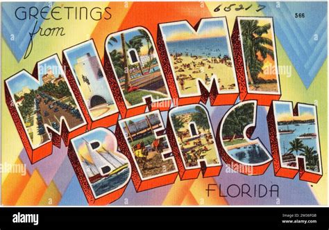 Greetings From Miami Beach Florida Tichnor Brothers Collection