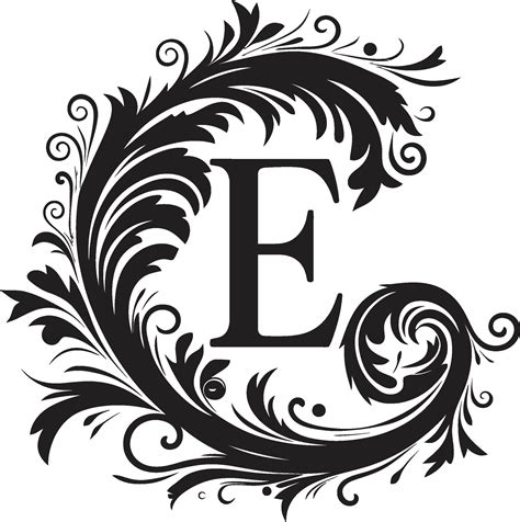 Elegant Flourish Sophisticated Font E Vector Art Enthralling Script