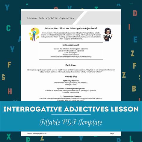 Interrogative Adjective Worksheets Resources For Learning And Teaching