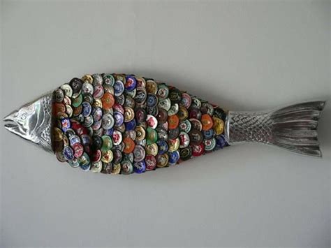 Reusing Aluminium Bottle Caps Ecogreenlove Folk Art Fish Bottle