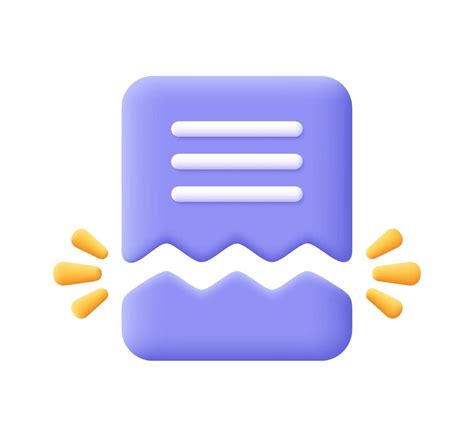 Torn Document File Or Ripped Paper Sheet Broken Report File Error 3d Icon Cartoon Minimal