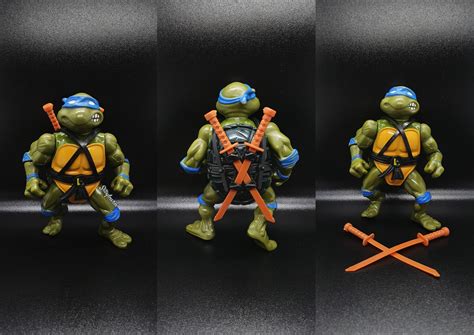 1988 Tmnt Hard Head Leonardo Figure Scrolller