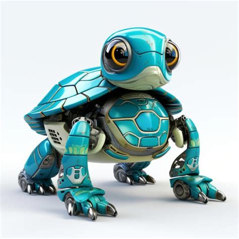 Premium Photo Cute Turtle Robot Robotic Reptile Isolated Over White