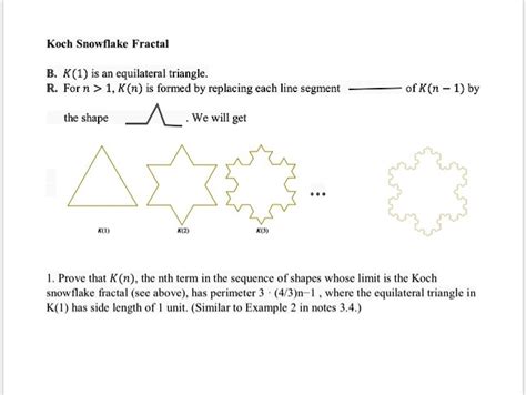 Koch Snowflake Fractal B K1 Is An Equilateral Triangle For N 1kn Is
