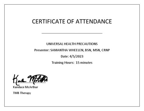 Universal Health Precautions Certificate 452023 Pdf