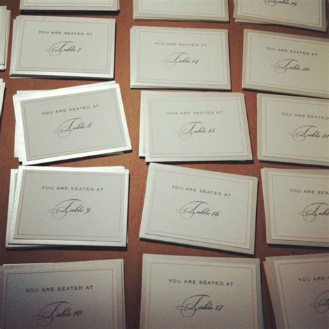 Custom Table Assignment Inserts For Wedding