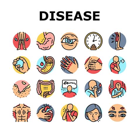 Premium Vector Disease Symptom Health Icons Set Vector Symptom Hospital Man Vaccine Safety