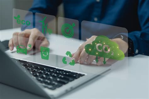 Premium Photo Virtual Global With Co2 Reducing Icon For Concept Of Decrease Carbon Dioxide