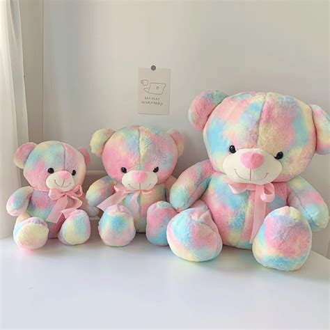 솜사탕곰인형 테디베어 대형 곰돌이 인형 여자친구 선물 애착인형 무지개 파스텔 35cm 45cm 65cm 에이블리