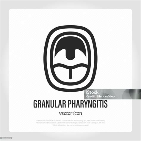Ilustración De Faringitis Granular Icono De Línea Delgada Abre La Boca