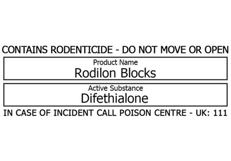 Bait Station Warning Label Rodilon Roll Of 100 Labels