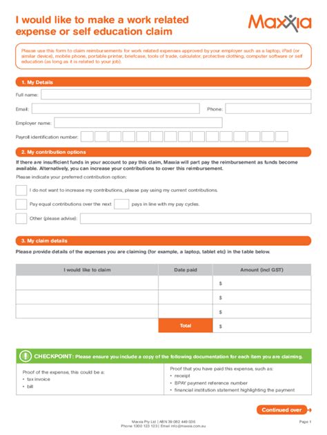 Maxxia Work Related Expense Claim Form Airslate Signnow