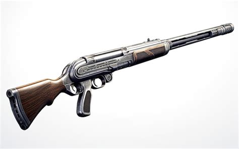 Premium Photo Gun On Display On White Background Weapon Exhibited For