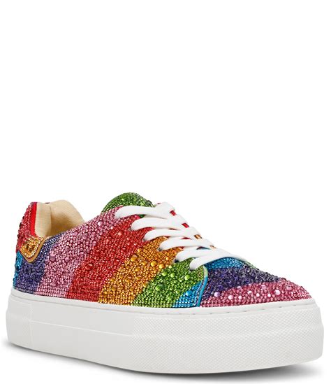 Blue By Betsey Johnson Sidny Rainbow Rhinestone Platform Sneakers