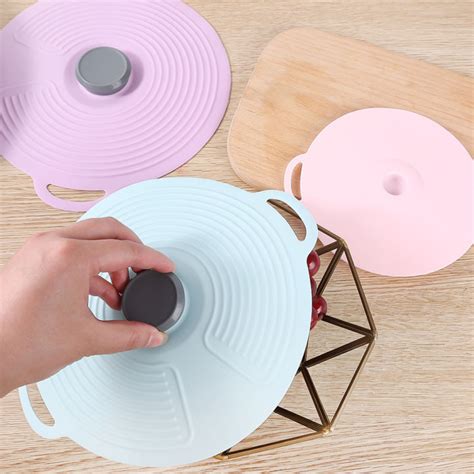 Silicone Microwave Bowl Cover Cooking Pot Pan Lid Food Fresh Covers Spill Proof Self Sealing