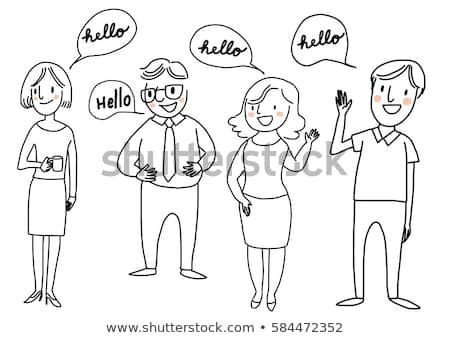 People Greeting Each Other Drawings