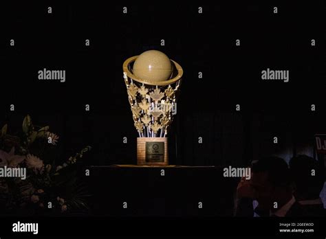 Cebl Championship Trophy Seen On Display At The Awards Night Gala At Edmonton Expo Centrethe